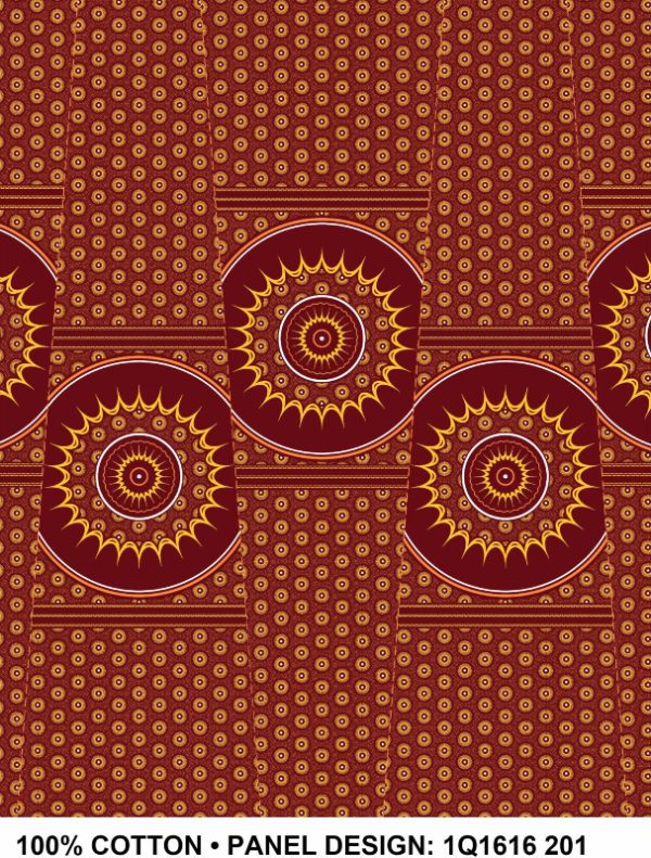 THREE CATS CW201 MAROON - GOLD/ORANGE & WHITE SHWESHWE PANELS Q1616 201 ...